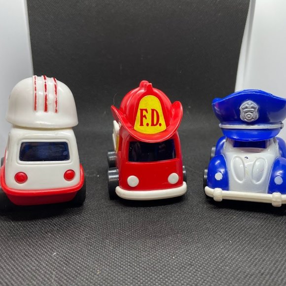 Kidco | Toys | Lot Of 3 Kidco Big Hat Friction Cars Police Car Fire ...